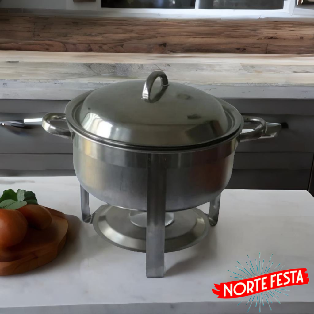 Rechaud Redondo Inox - Norte Festa - Materiais para Festas